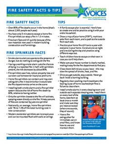 Fire Safety Facts Tip Sheet | Common Voices
